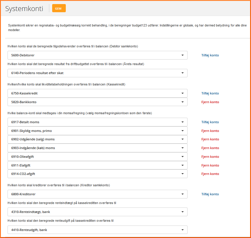 Systemkonti - budget123